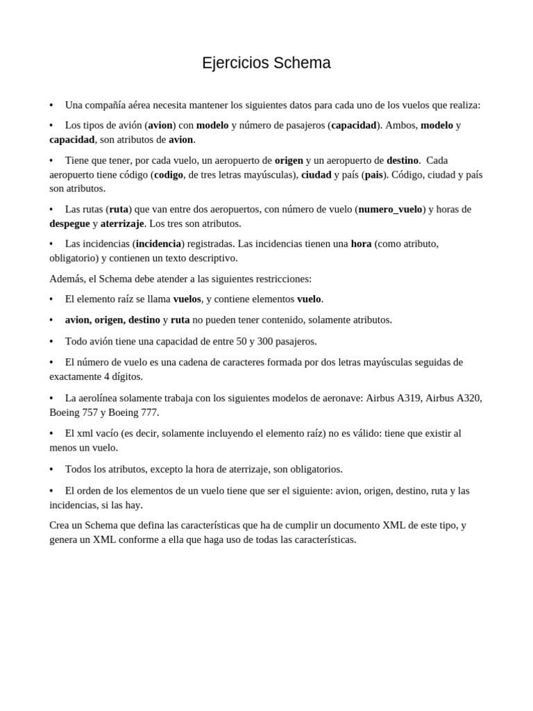 Ejercicios Schema | PDF | Informática