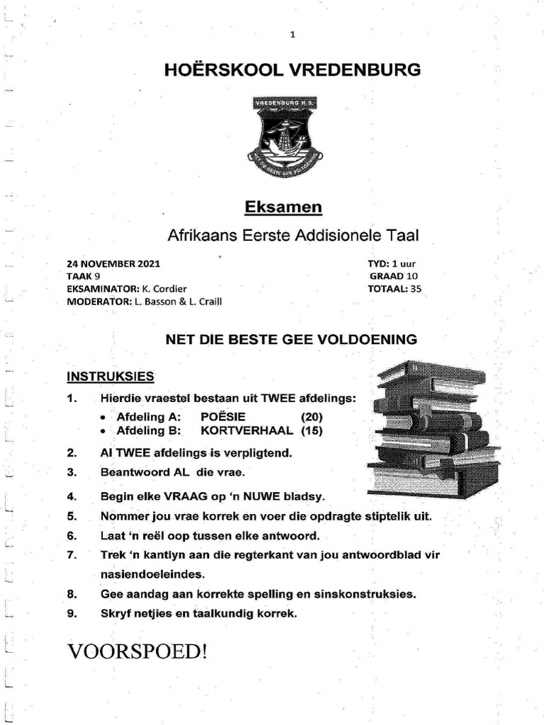 Graad 10 Afr EAT V2 Nov 2021 | PDF