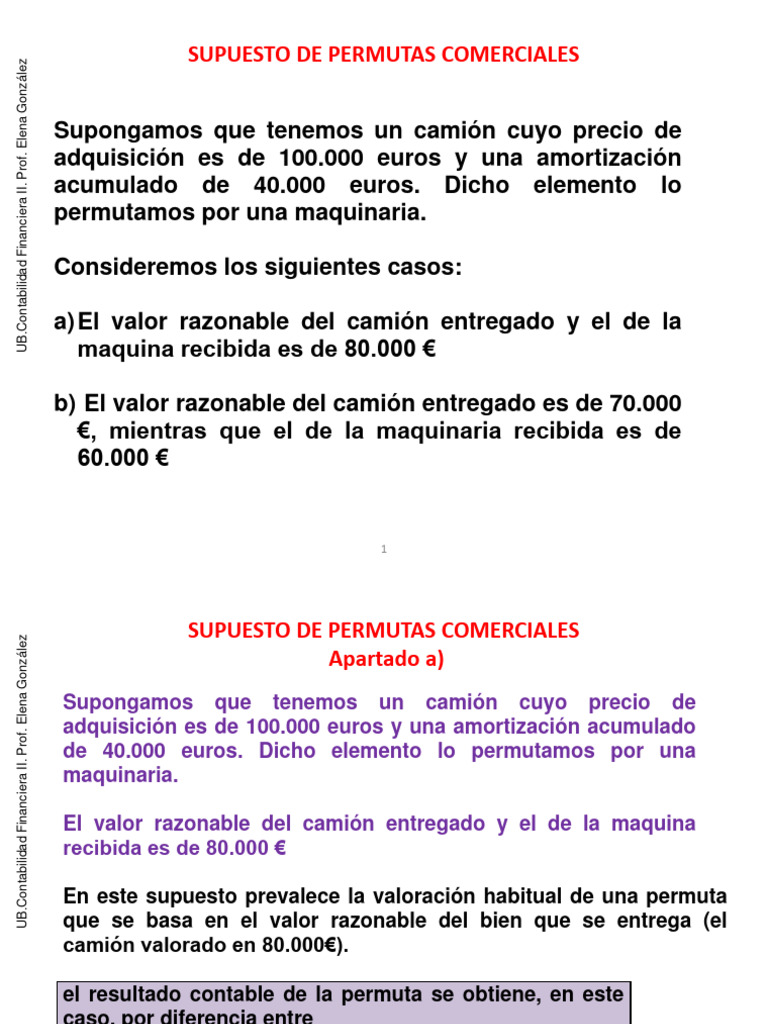 Ejercicios Resueltos Sobre Permutas | PDF | Contabilidad | Contabilidad financiera