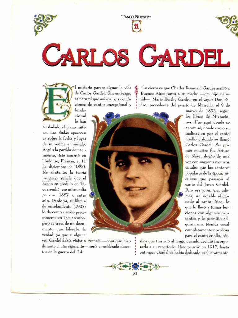11 Tango Nuestro Carlos Gardel | Descargar gratis PDF | Musica Tango ...