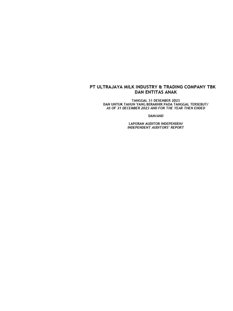 2023 - Audit - Ultj Group | PDF | Dividend | Equity (Finance)