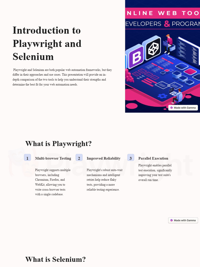 Introduction To Playwright and Selenium | PDF | Selenium (Software) | World Wide Web