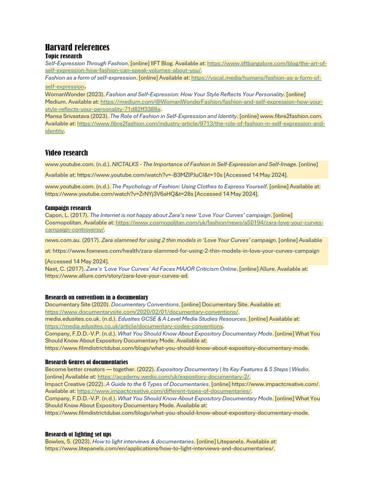 Harvard References | Download Free PDF | Documentary Film | Human Communication