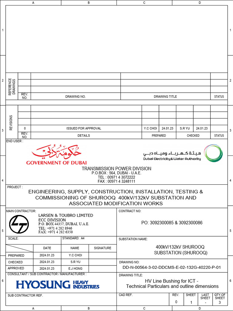 DD N 00564 3 02 DDCMS E 02 132G 40220 P01 - HV Line Bushing For ICT Technical Particulars and ...