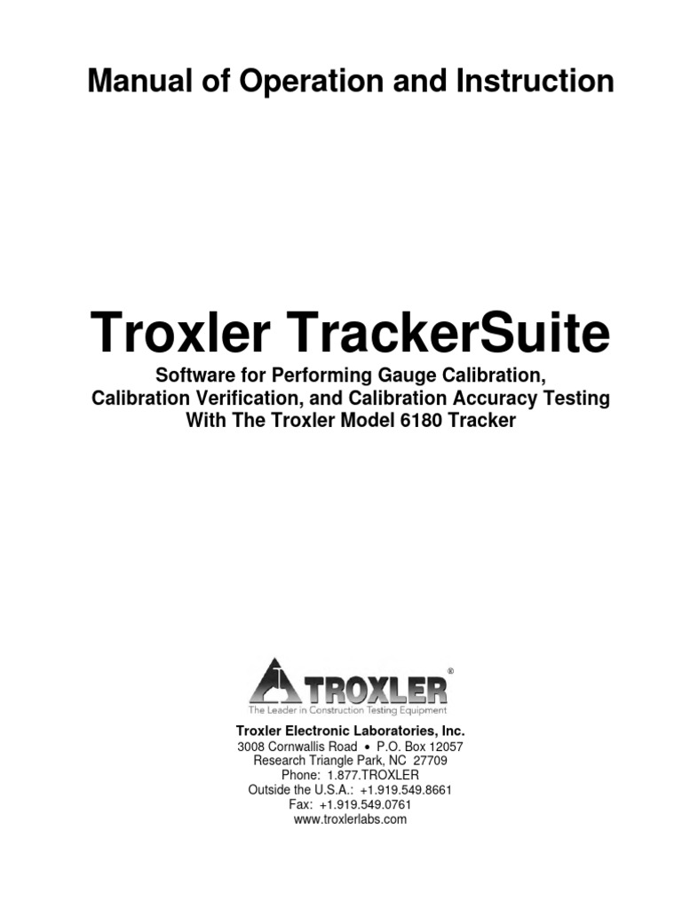 Troxler 6180 | PDF | Calibration | Computer Hardware