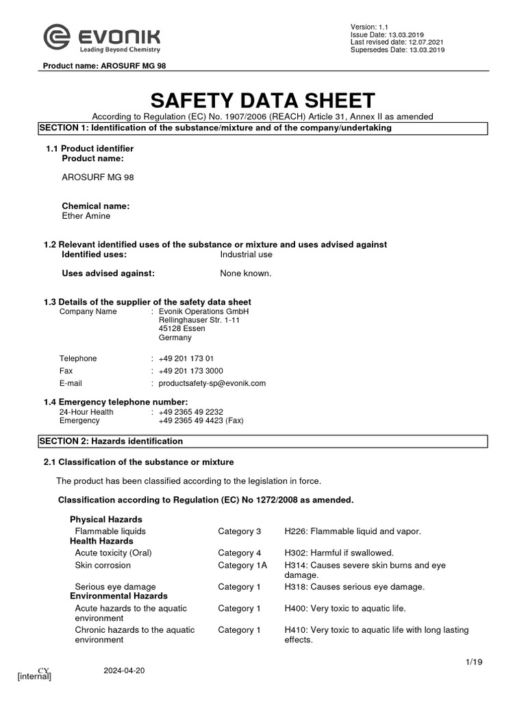 SDS_99130350_EN | PDF | Toxicity | Firefighting