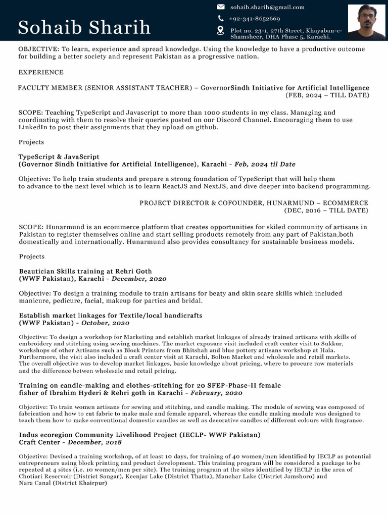 Sohaib Mohammad Arif Sharih CV2 | PDF