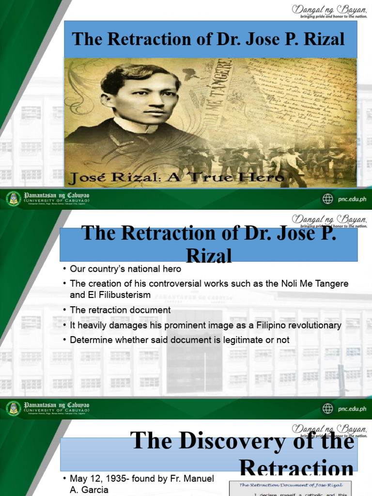 His Lesson 8 (Retraction of Rizal) (20240412124534) | PDF