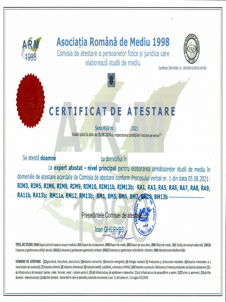 202 Certificat Atestare | PDF