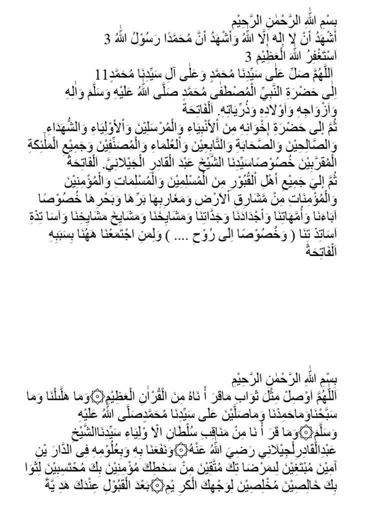 MANAKIB SYECH ABDUL QODIR Arabic Only | PDF