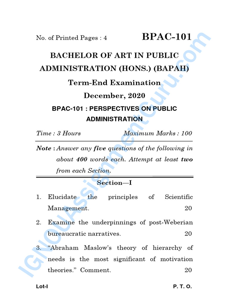 BPAC 101 June2020 June2023 | PDF | Bureaucracy | Liberal Arts Education