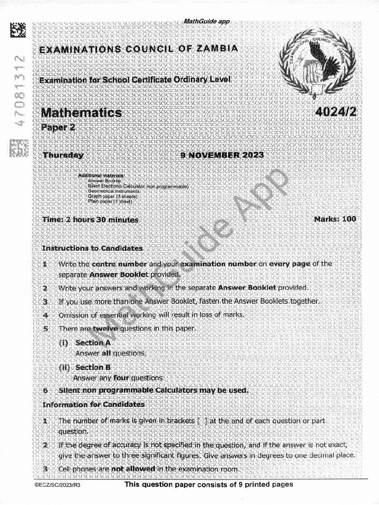 Pdfs - Math P2 2023 G12 | PDF