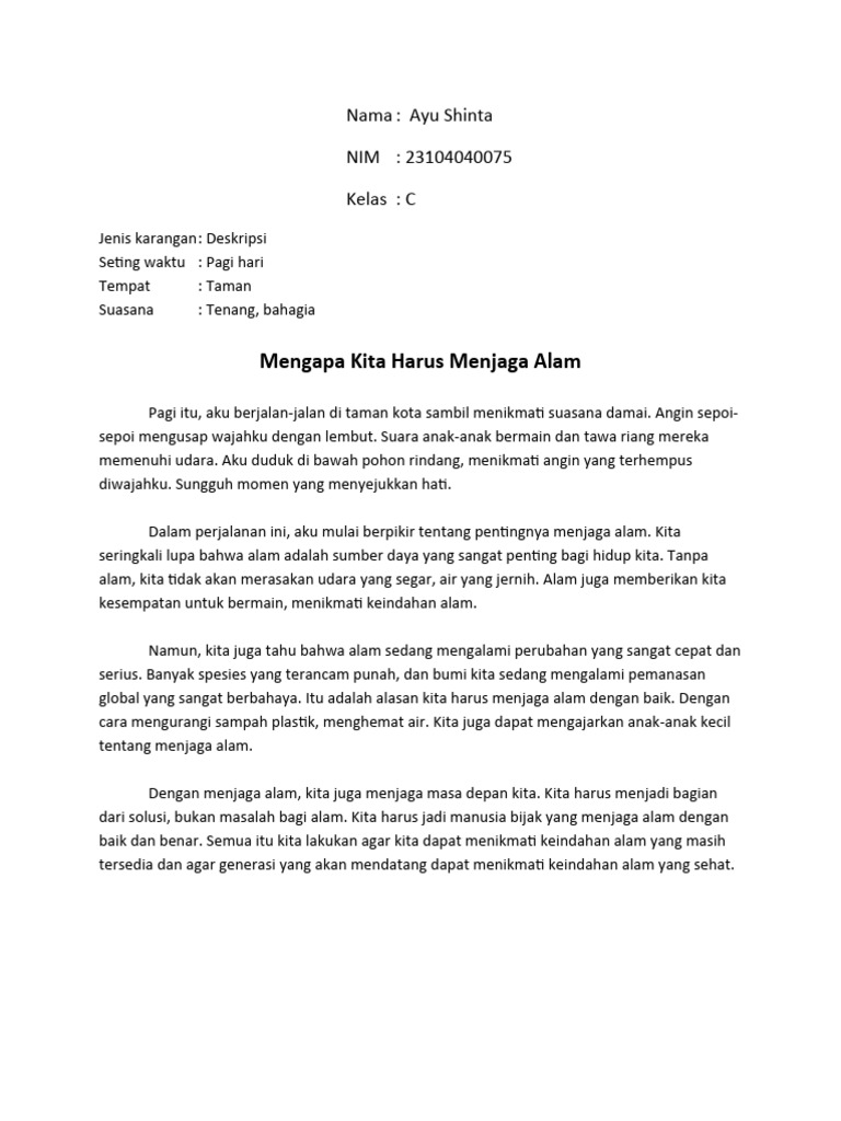 Karangan - Ayu Shinta | PDF | Sains & Matematika