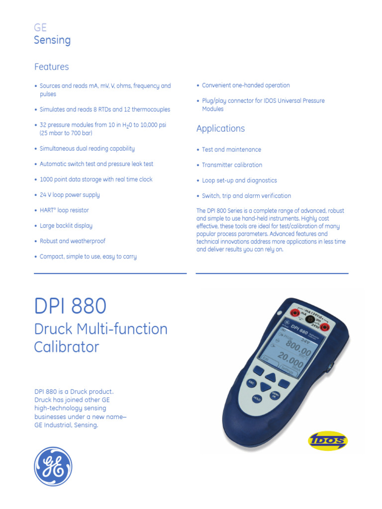 Druck Multi-Function Calibrator: Sensing | PDF | Thermocouple | Calibration