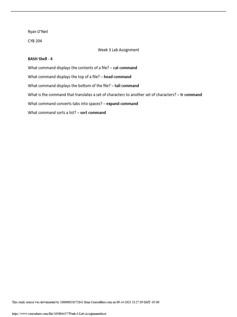 Week 3 Lab Assignment | PDF | Computer Science | Operating System Technology