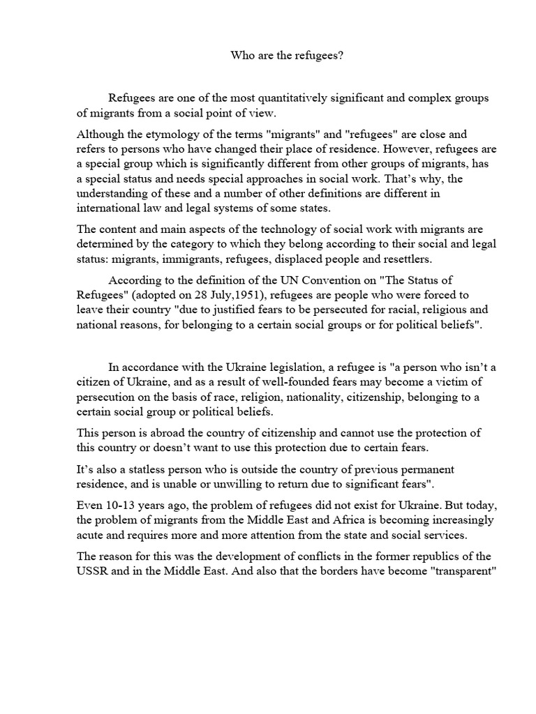 Who Are The Refugees | PDF