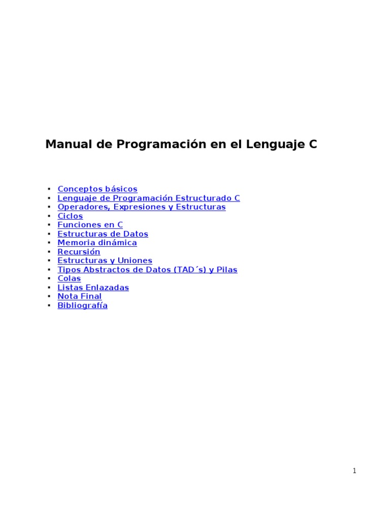Manual De Algoritmos En C Pdf Lenguaje De Programación