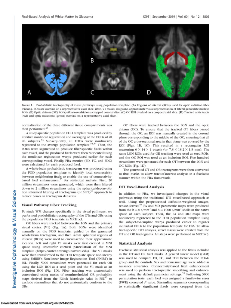 DTI Voxel-Based Analysis: Igure | PDF | Visual System | Applied Mathematics