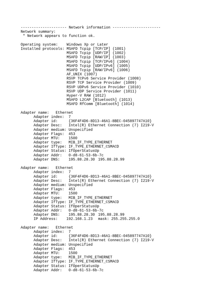 Network Info | PDF | Internet Protocol Suite | Internet Protocols