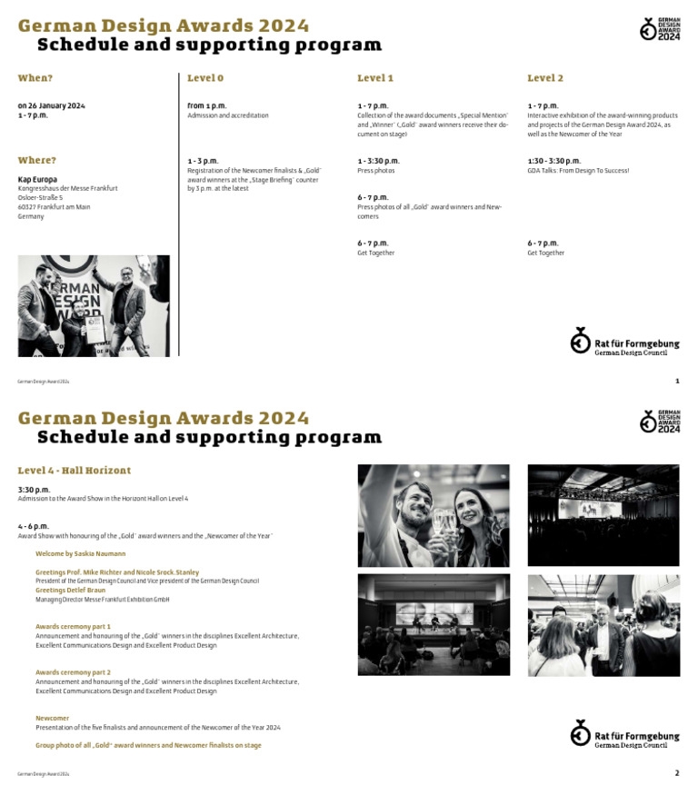 German Design Awards 2024 Schedule | PDF