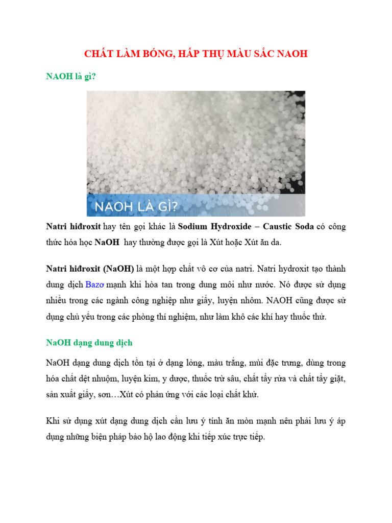 Natri Hiđroxit Được Sản Xuất Bằng Phương Pháp Hiện Đại Và An Toàn