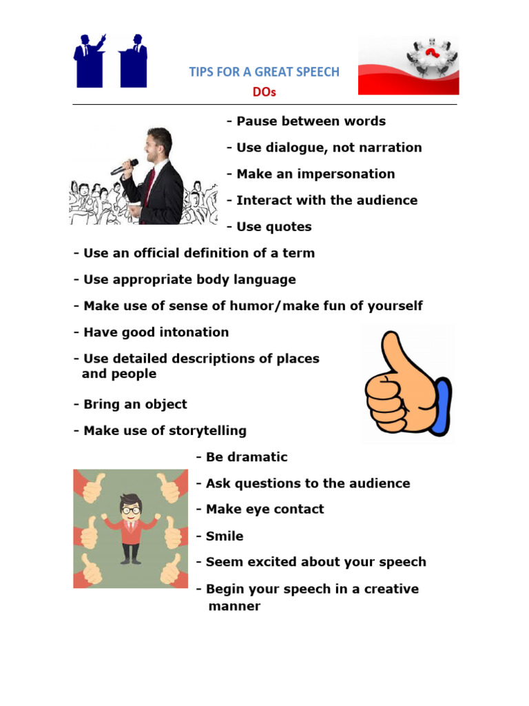 200 - Tips For A Great SPEECH - DOS and DONTS | PDF