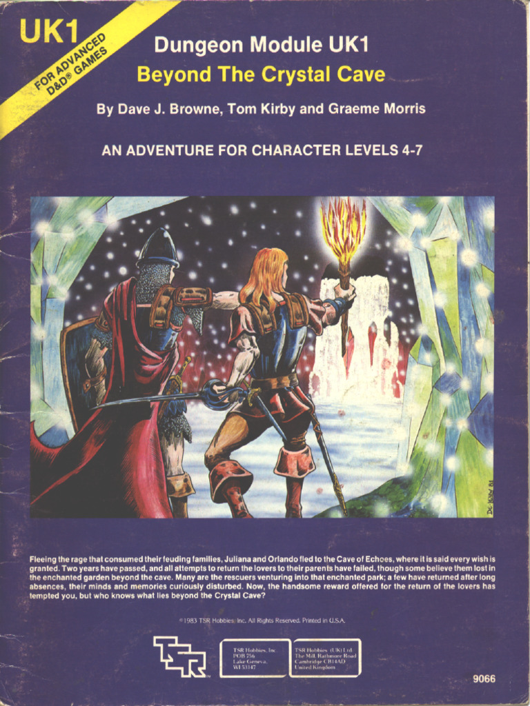1st Edition - TSR - Module - UK1 Beyond The Crystal Cave | PDF