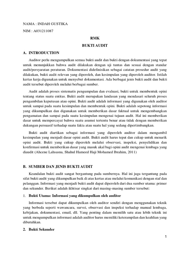 RMK Audit Entitas | PDF