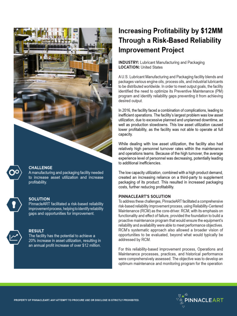 Boosting Lubricant Plant Profitability | PDF | Reliability Engineering | Risk