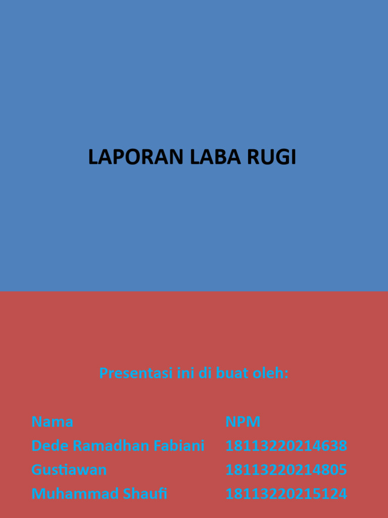 Kelompok 1 - LABA RUGI | PDF
