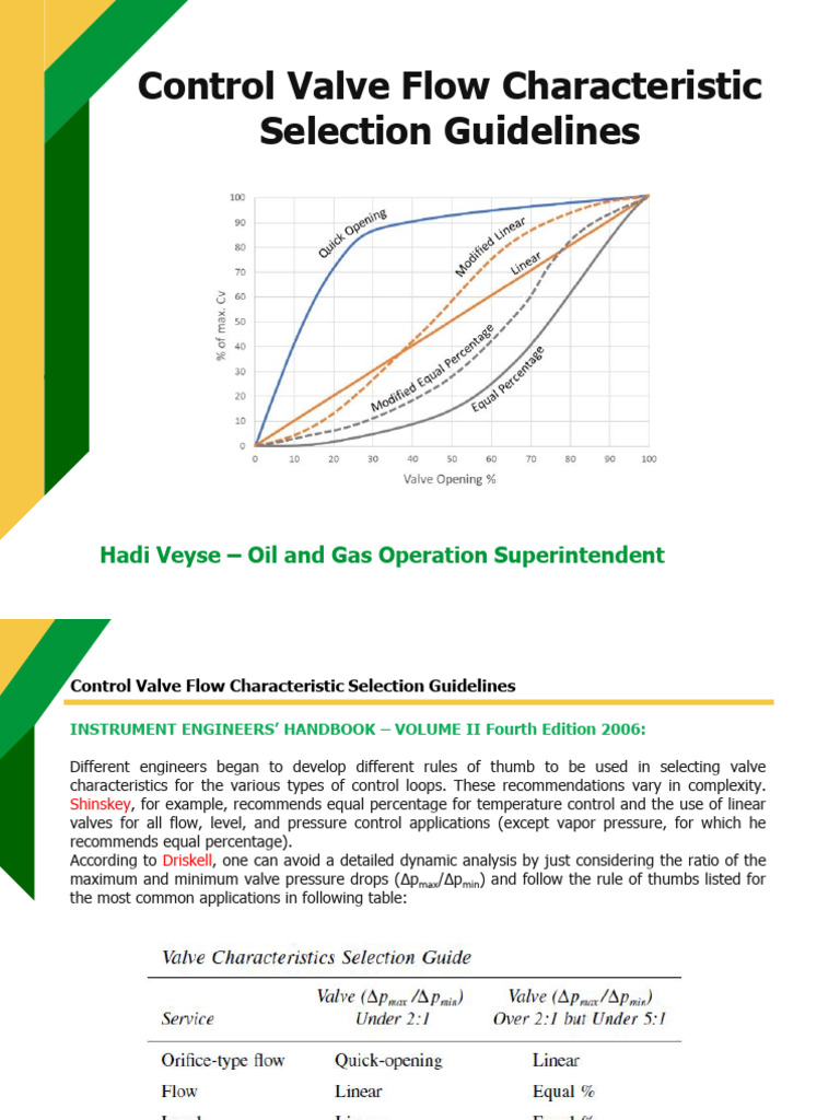 Control Valve Selection Guidelines | PDF | Valve | Pressure