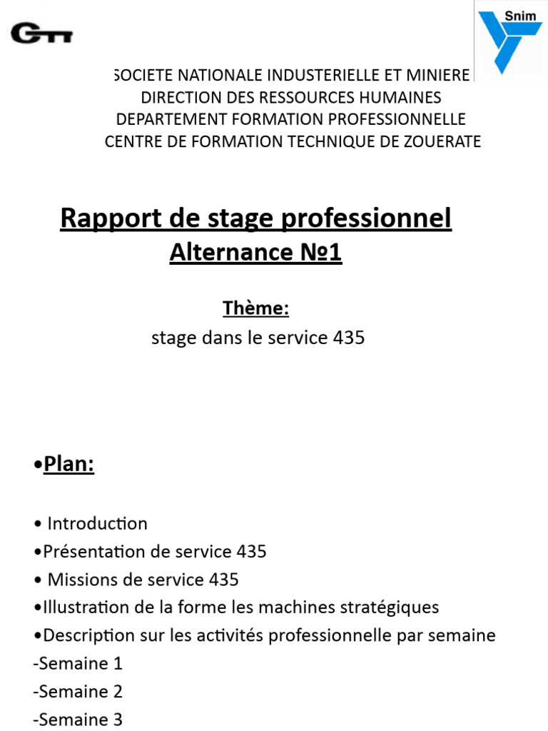 Rapport de stage au service 435 | PDF | Maison et jardin | Ordinateurs