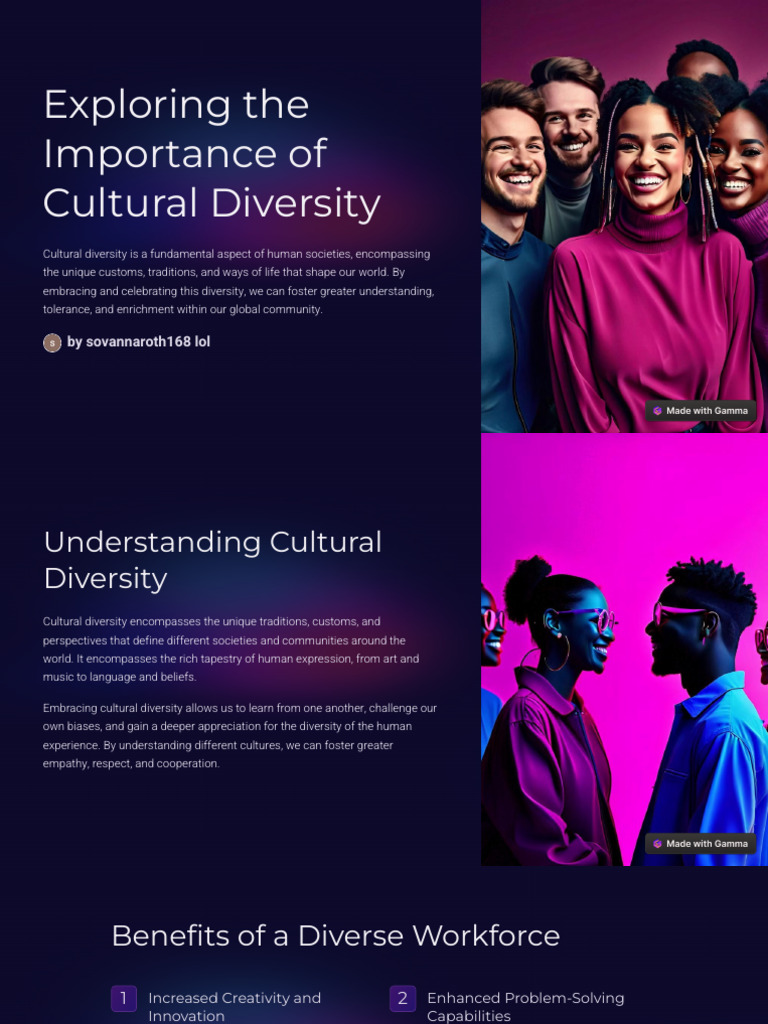 Exploring The Importance of Cultural Diversity | PDF | Diversity ...