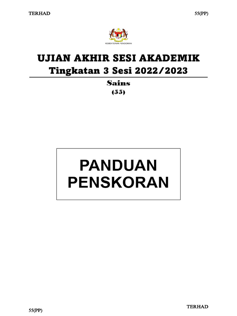 Skema UASA Tingkatan 3 Sains | PDF