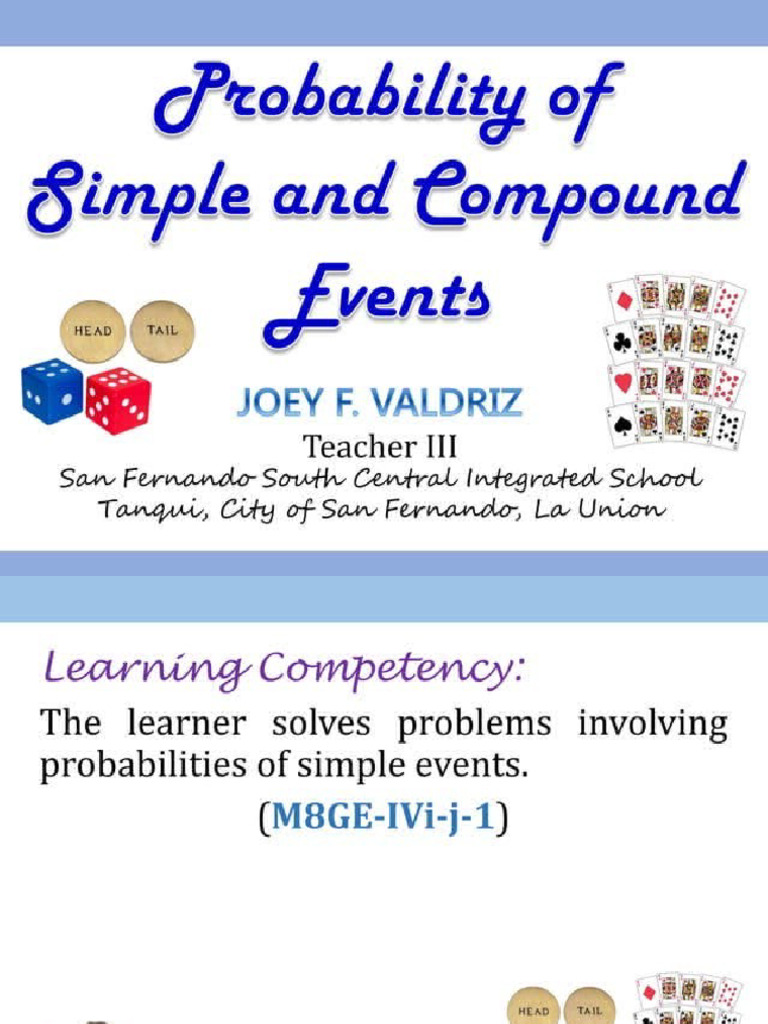 Probability of Simple and Compound Events | PDF