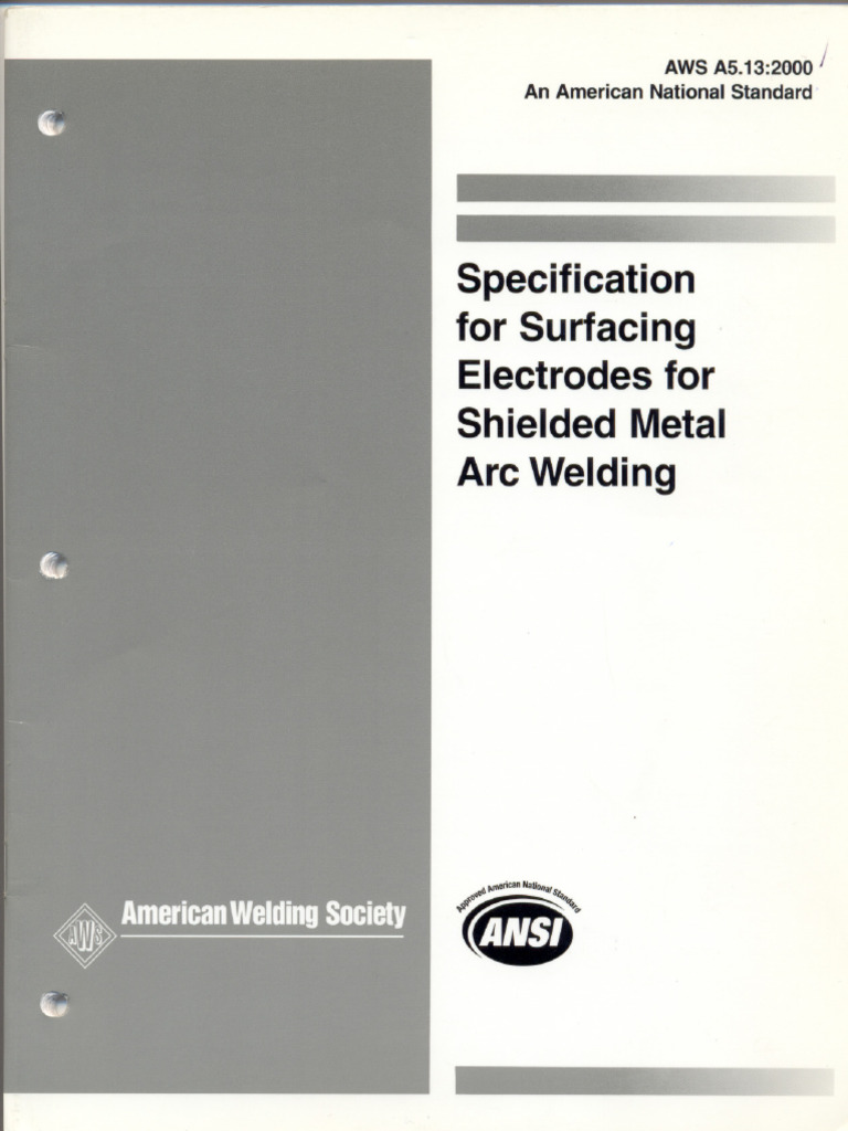 AWS Specification for Surfacing Electrodes for Shielded Metal Are ...