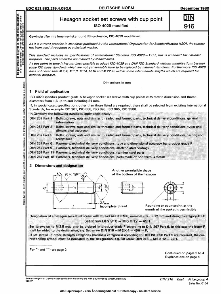 Hex Socket Screws Standard Guide | PDF | Screw | Nut (Hardware)
