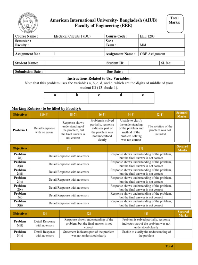 DC1 I Summer22 OBE Assignment MT | PDF | Watt | Electrical Resistance And Conductance