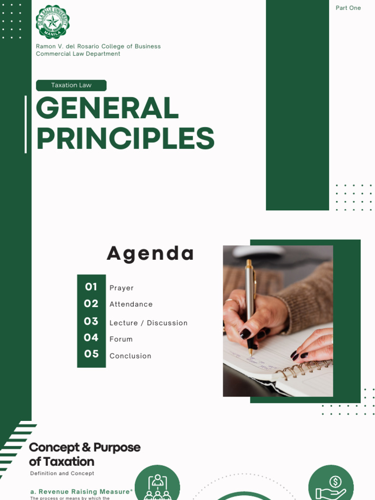 CLWTXN - (1) General Principles of Taxation (Part 1) | PDF | Taxes | Sovereignty