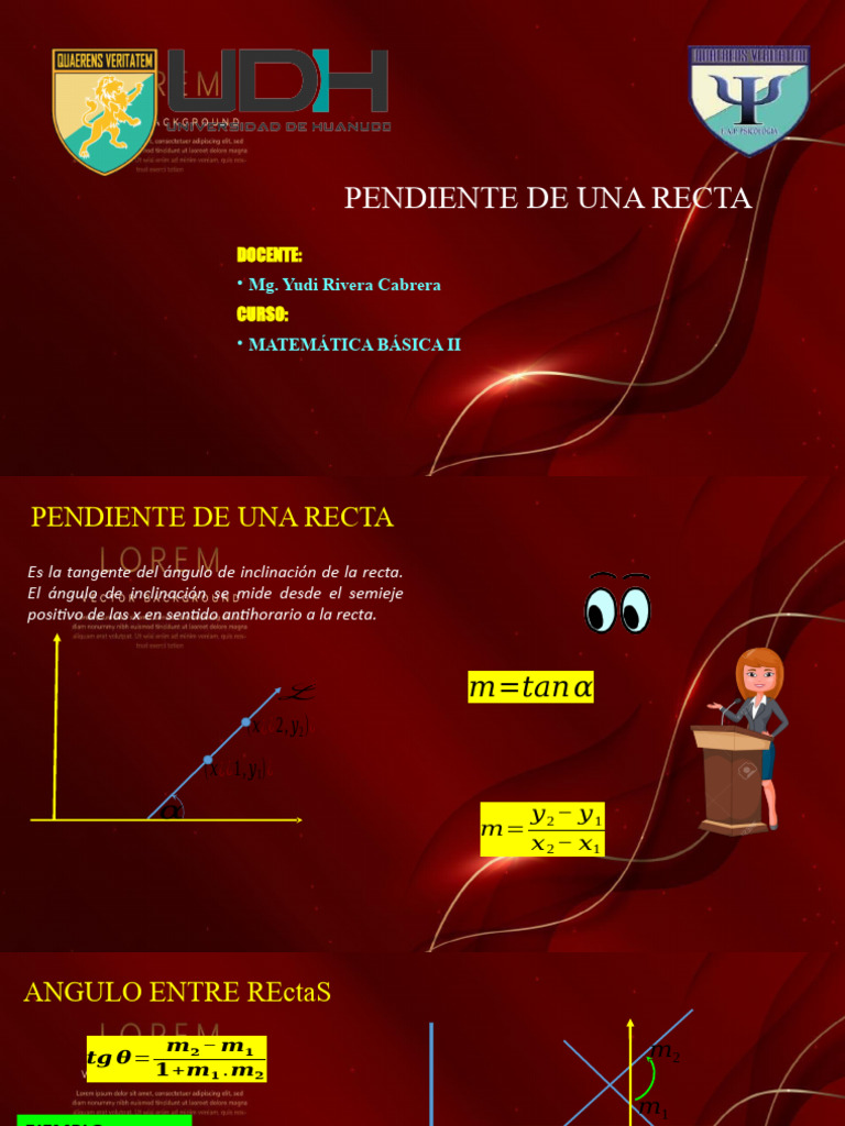 Pendiente de Una Recta Psicologia | PDF | Pendiente | Línea (geometría)