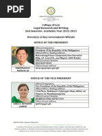 Directory of Government Officials INITIAL | PDF | Government | Philippines