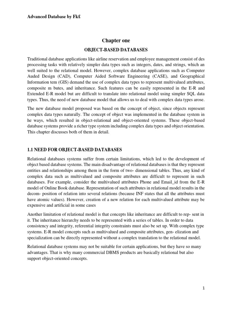 Chapter 1 Oodb Pdf Databases Object Oriented Programming