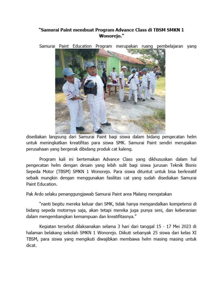 Artikel Samurai Paint Advance Class 2023 | PDF