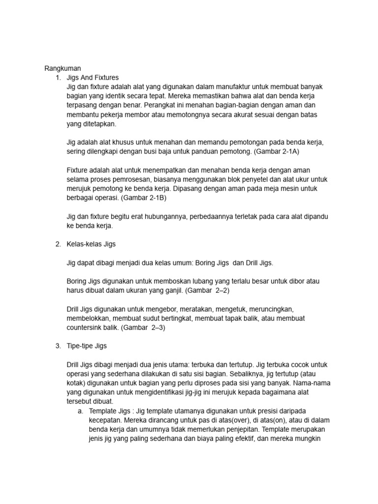 Panduan Jigs dan Fixtures | PDF