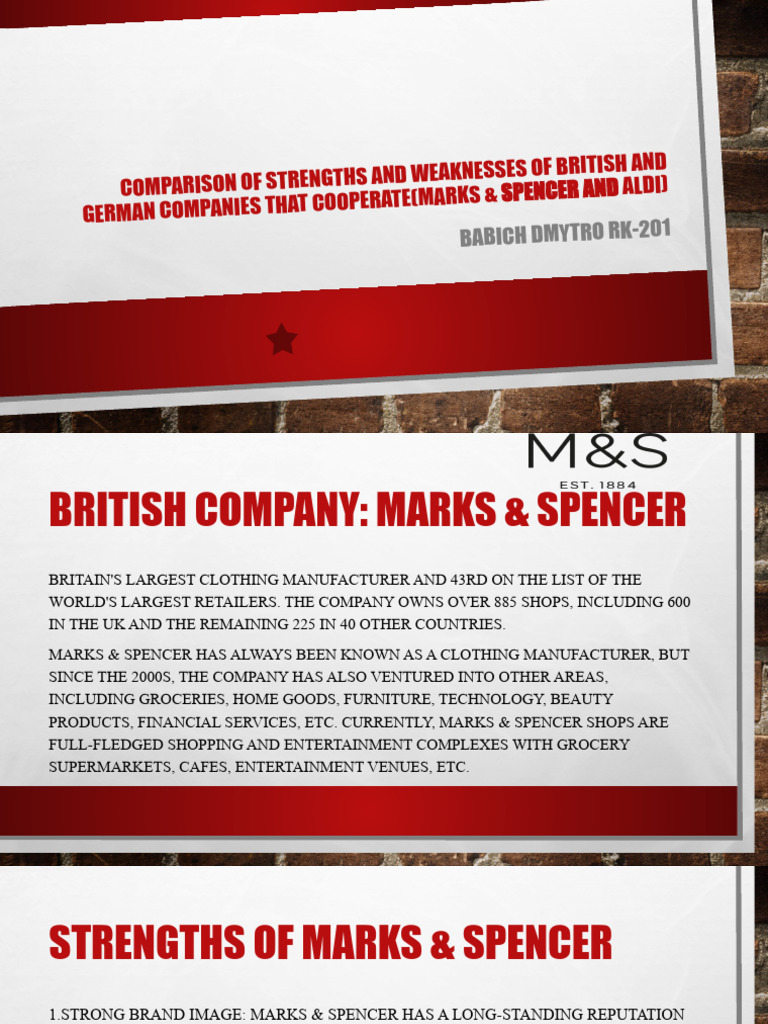 Comparison of Strengths and Weaknesses of British and German Companies Babich Dmytro RK-201 ...