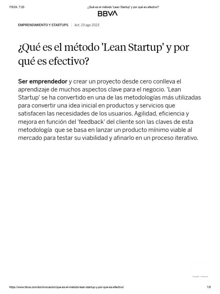 Método Lean Startup: Claves y Fases | PDF | Empresa de inicio ...