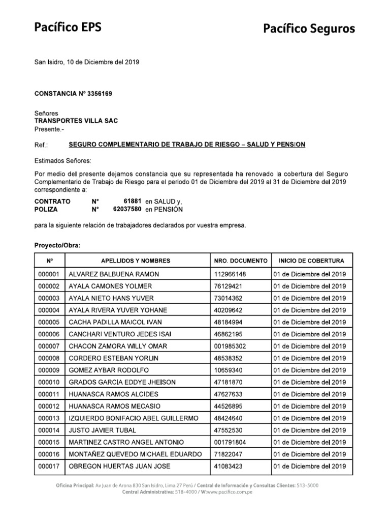 SCTR Diciembre 2019 | PDF