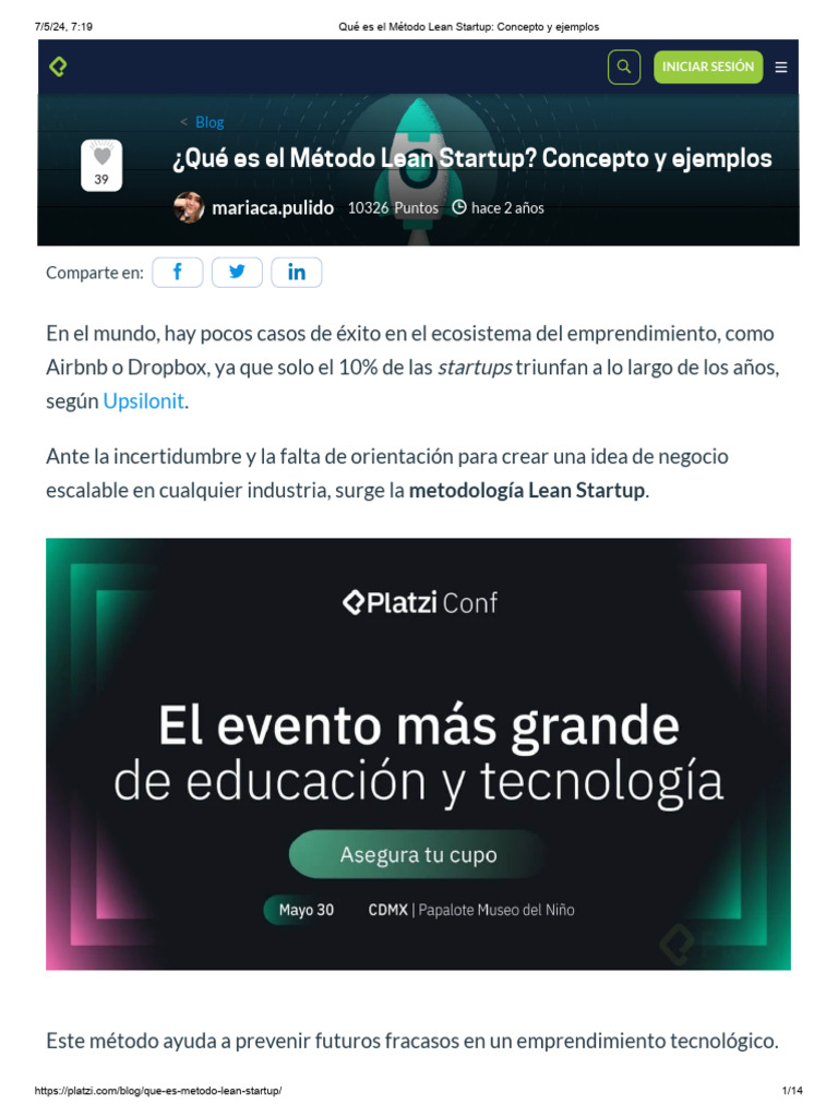 Qué Es El Método Lean Startup - Concepto y Ejemplos | PDF