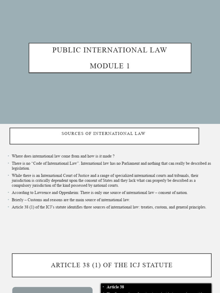 Sources of Public International Law | PDF | International Law | Treaty