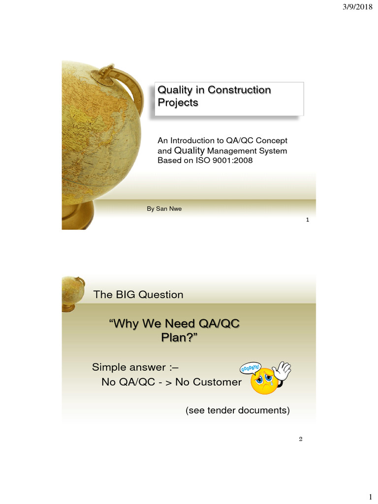 1 Introduction To QAQC R4 | PDF | Quality Assurance | Quality